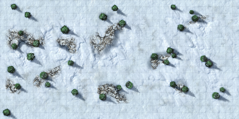 Snowy Foothills 18" x 36" RPG Encounter Map - Loke BattleMats | Fantasy ...