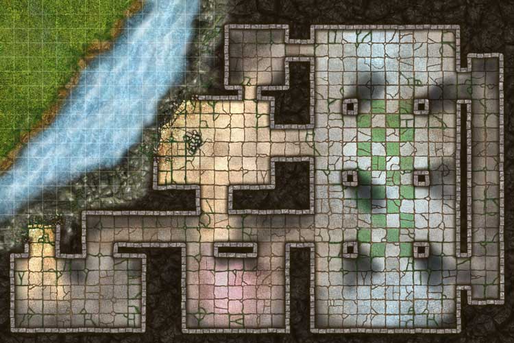 Broken Monastery 36" x 24" RPG Encounter Map - Loke BattleMats ...