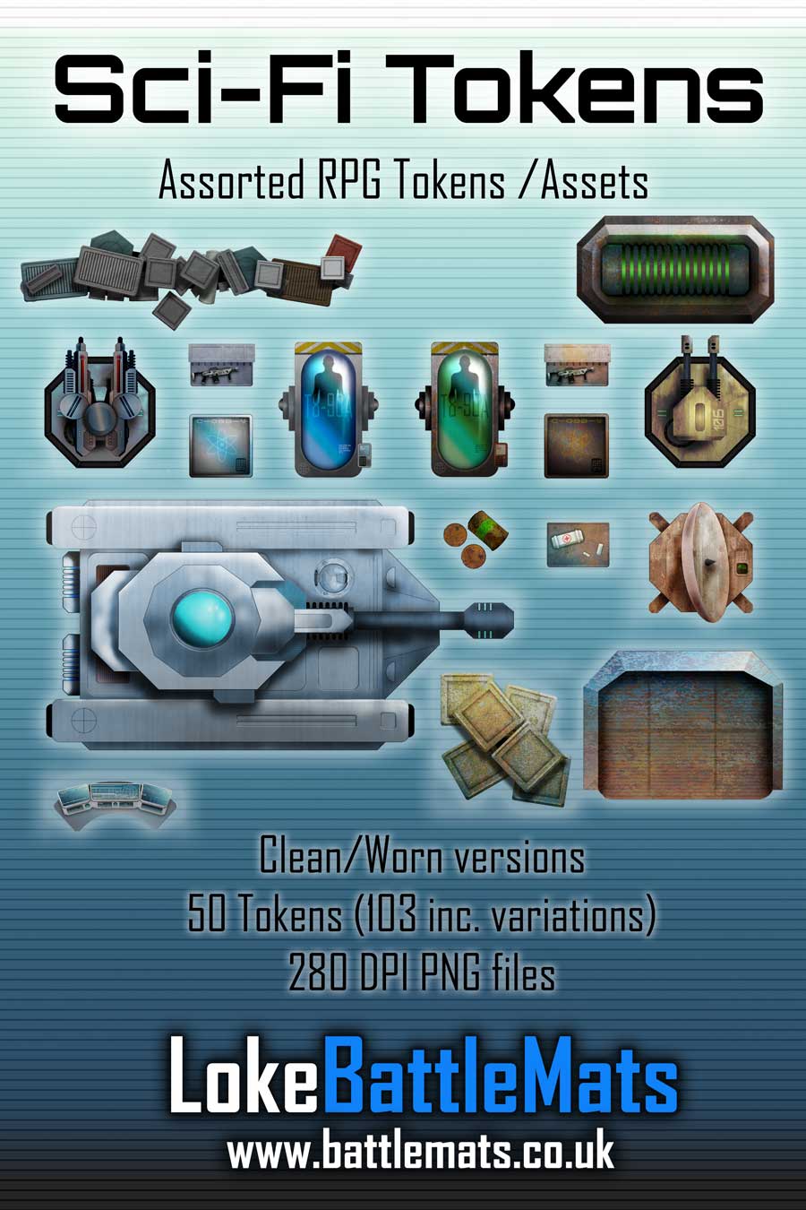 Sci-Fi Token Set - Loke BattleMats | Sci-Fi and Modern Battle Maps ...